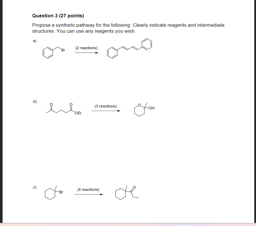Propose a synthetic pathway for the following. | Chegg.com