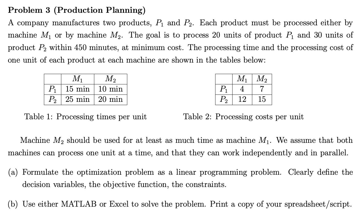 Solved Problem 3 (Production Planning) A company | Chegg.com