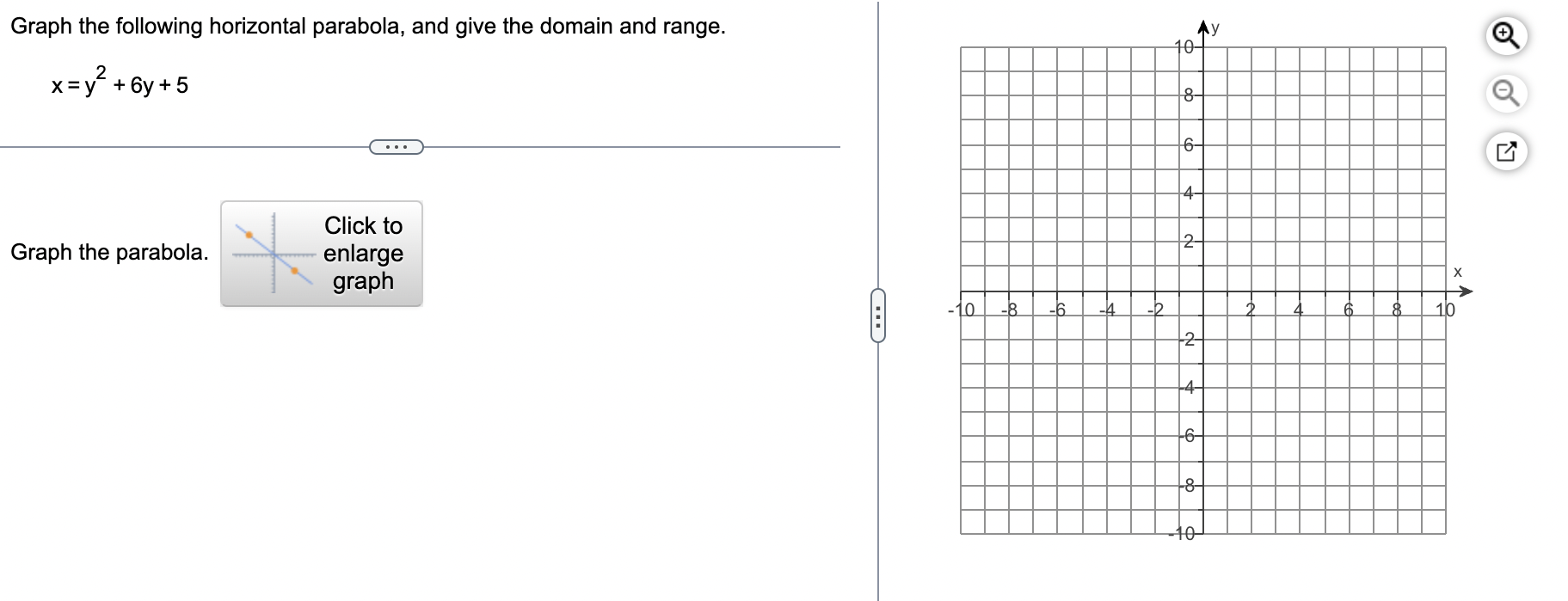 Solved Graph the following horizontal parabola, and give the | Chegg.com
