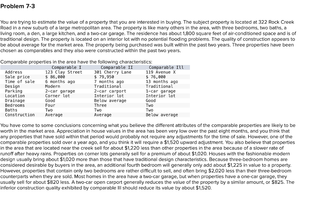 Solved You are trying to estimate the value of a property | Chegg.com