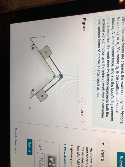 Solved Part B As shown, two blocks, resting on different | Chegg.com