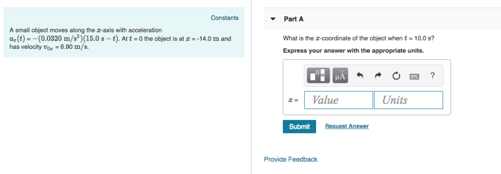 Solved Constants Part A A small object moves along the | Chegg.com