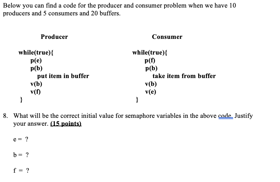Solved Below you can find a code for the producer and | Chegg.com