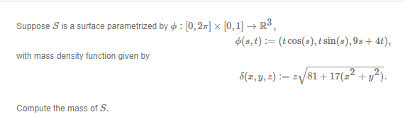 Solved Suppose S is a surface parametrized by : [0,26] [0,1] | Chegg.com