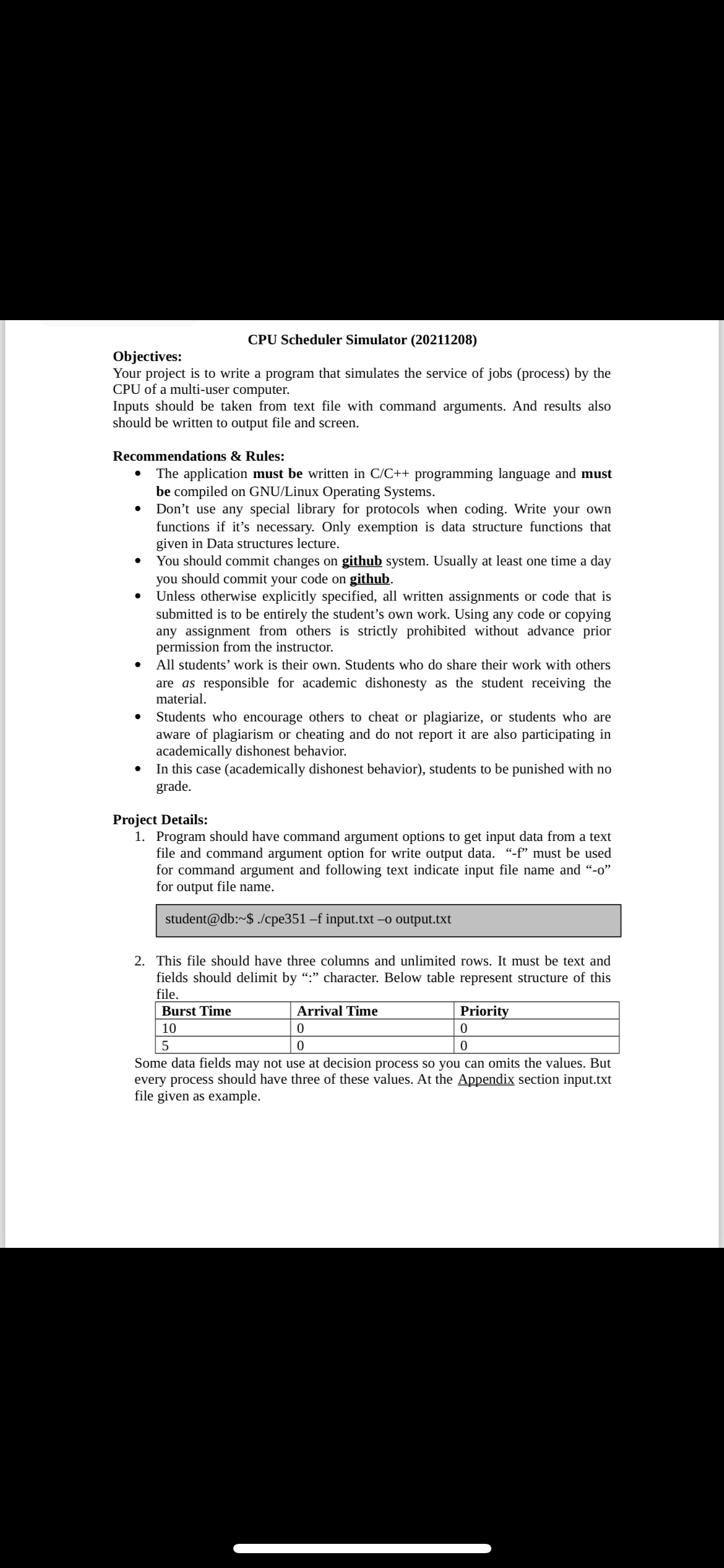 Solved Objectives:CPU Scheduler Simulator (20211208)Your | Chegg.com