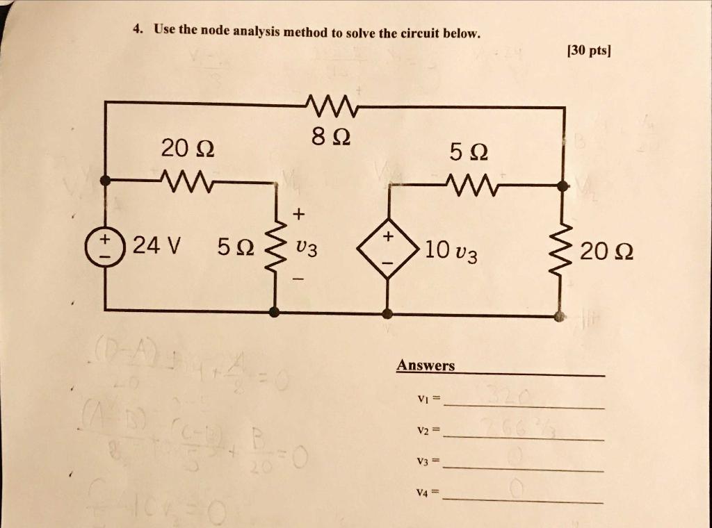 Solved 4 Use The Node Analysis Method To Solve The Circuit 1796
