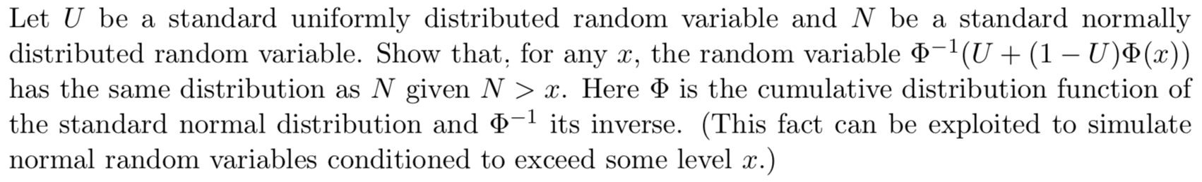 Solved Let U be a standard uniformly distributed random | Chegg.com