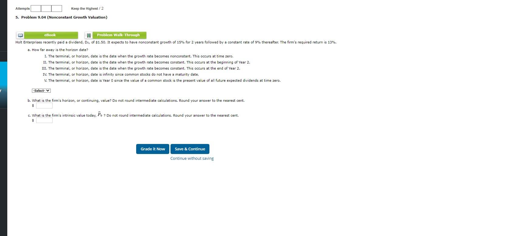 Solved eBook Problem Walk-Through Holt Enterprises | Chegg.com
