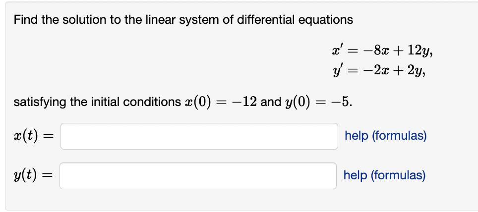 Solved Find the solution to the linear system of | Chegg.com
