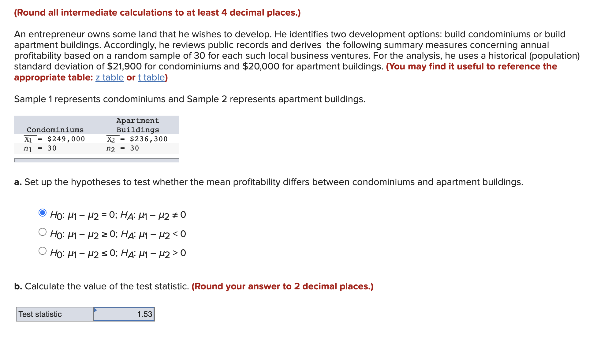 Solved (Round all intermediate calculations to at least 4 | Chegg.com