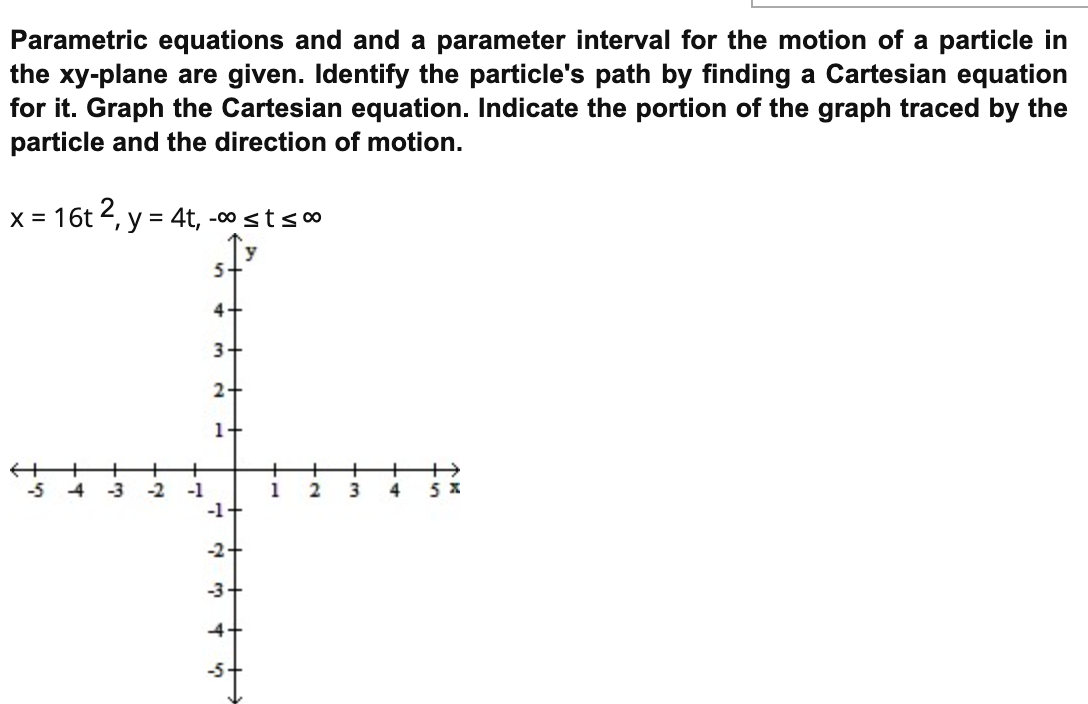 Solved Parametric equations and and a parameter interval for | Chegg.com