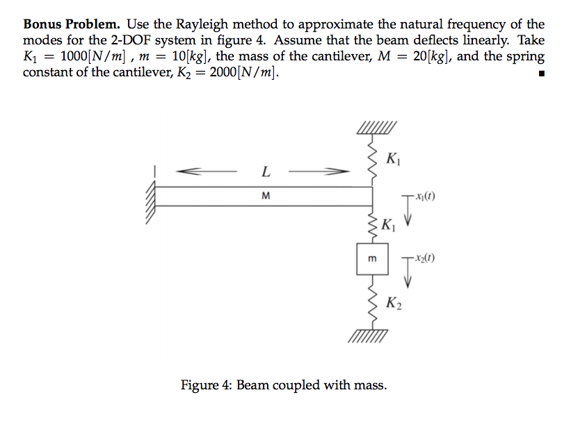 Solved Bonus Problem. Use the Rayleigh method to approximate | Chegg.com