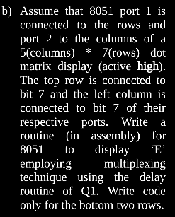 Solved Assume that 8051 port 1 is connected to the rows and | Chegg.com