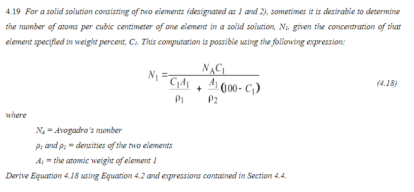 Solved 4.19 For a solid solution consisting of two elements | Chegg.com