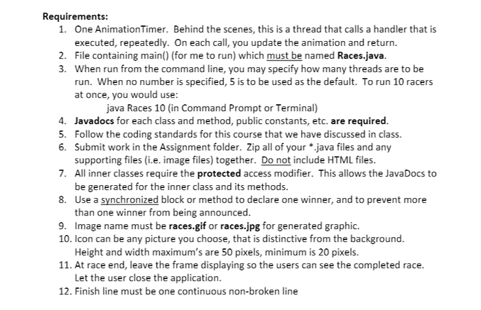 Requirements: 1. One Animation Timer. Behind the | Chegg.com