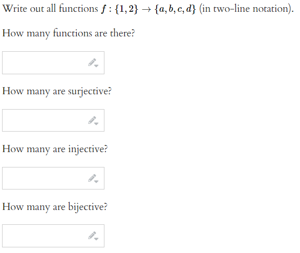 [solved] Write Out All Functions F {1 2 } Rightarrow