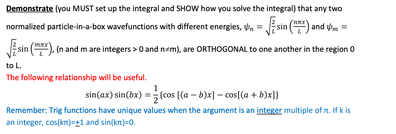 Solved Demonstrate (you MUST set up the integral and SHOW | Chegg.com