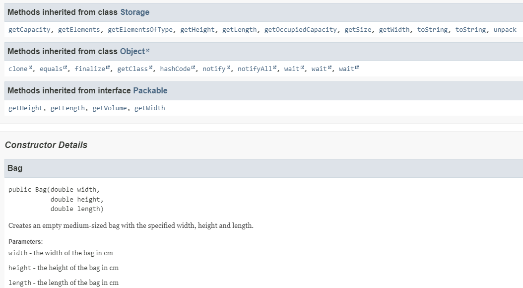 Solved Package mms.storage Class Bag Object" Storage Bag All | Chegg.com
