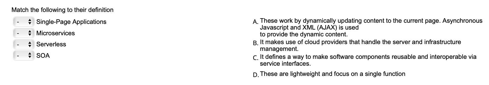 Solved Match the following to their definition Single-Page | Chegg.com