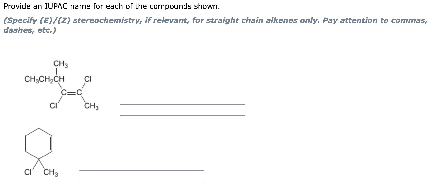 Solved Provide an IUPAC name for each of the compounds | Chegg.com