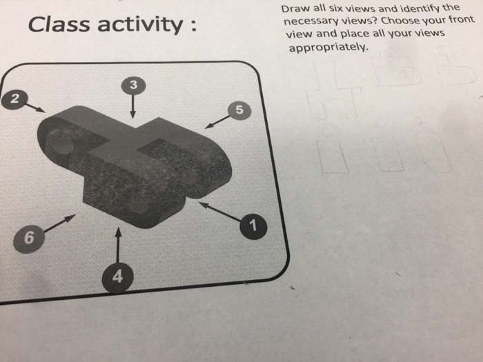 Solved Draw all six views and identify the necessary views? | Chegg.com