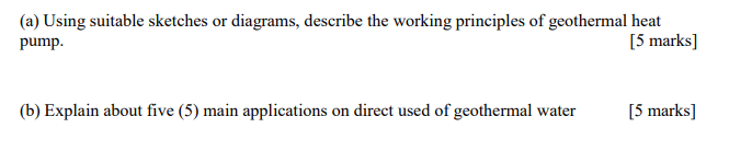 Solved (a) Using suitable sketches or diagrams, describe the | Chegg.com