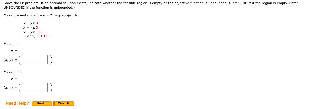 Solved UNBOUNDED if the function is unbounded.) Maximize and | Chegg.com