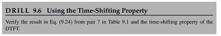 Solved DRILL 9.6 Using the Time-Shifting Property Verify the | Chegg.com