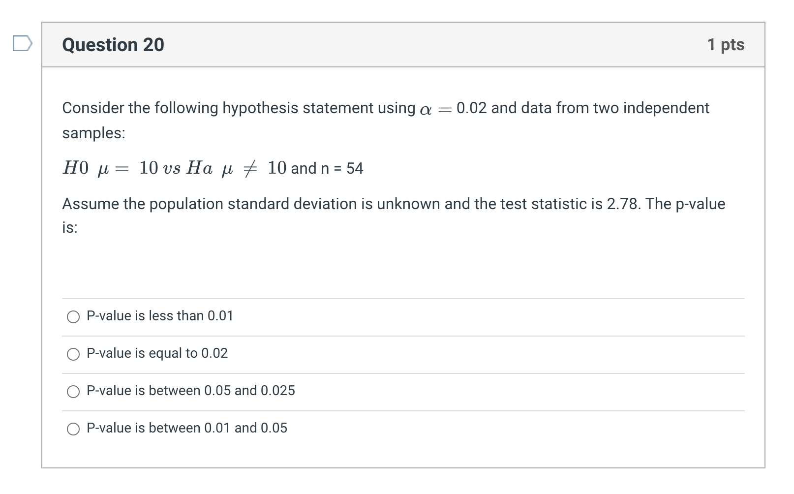 Solved Consider the following hypothesis statement using | Chegg.com