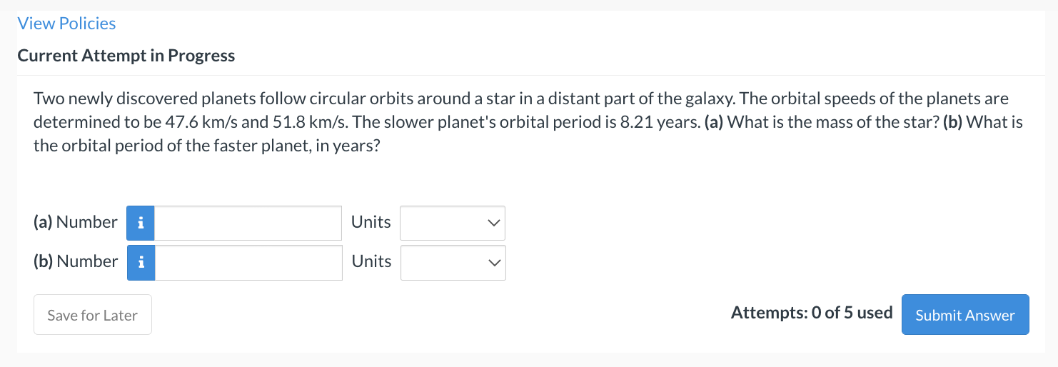 Solved Two newly discovered planets follow circular orbits | Chegg.com