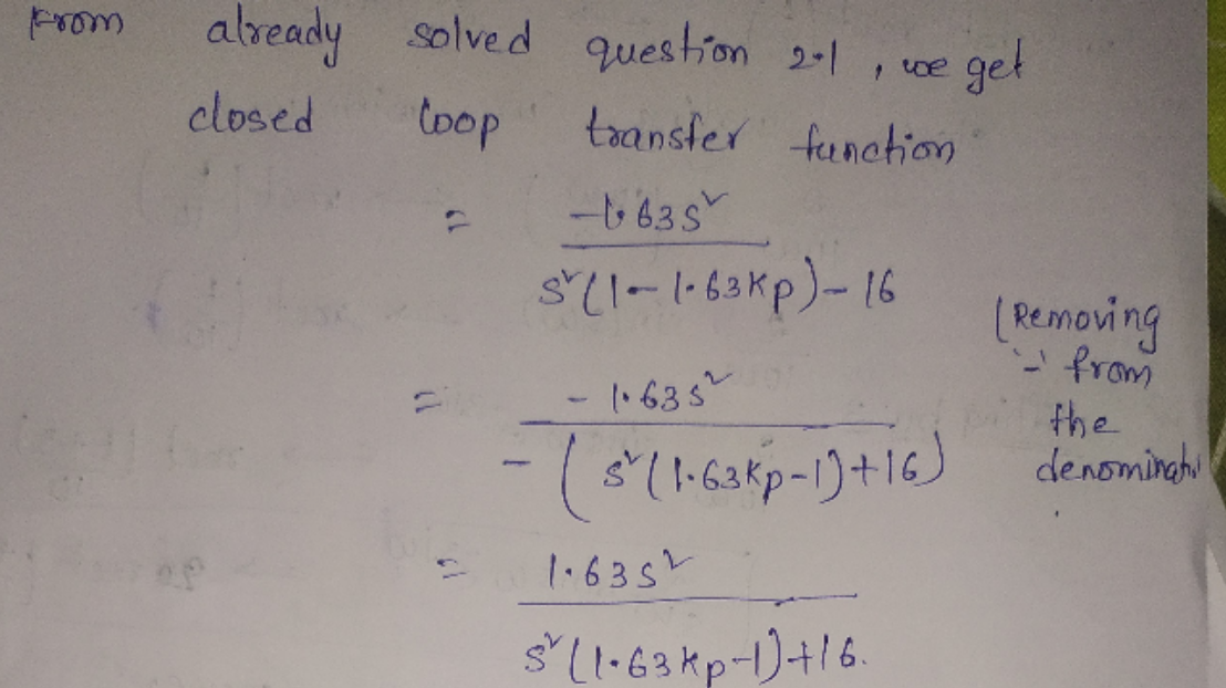 Solved systems problem please only solve problem (2.3) and | Chegg.com