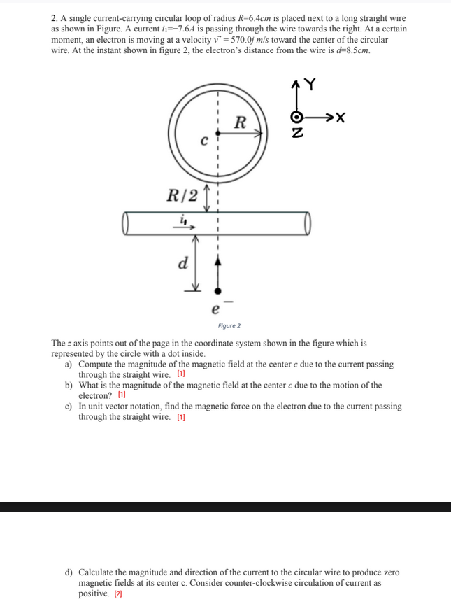 Solved A single current-carrying circular loop of radius | Chegg.com