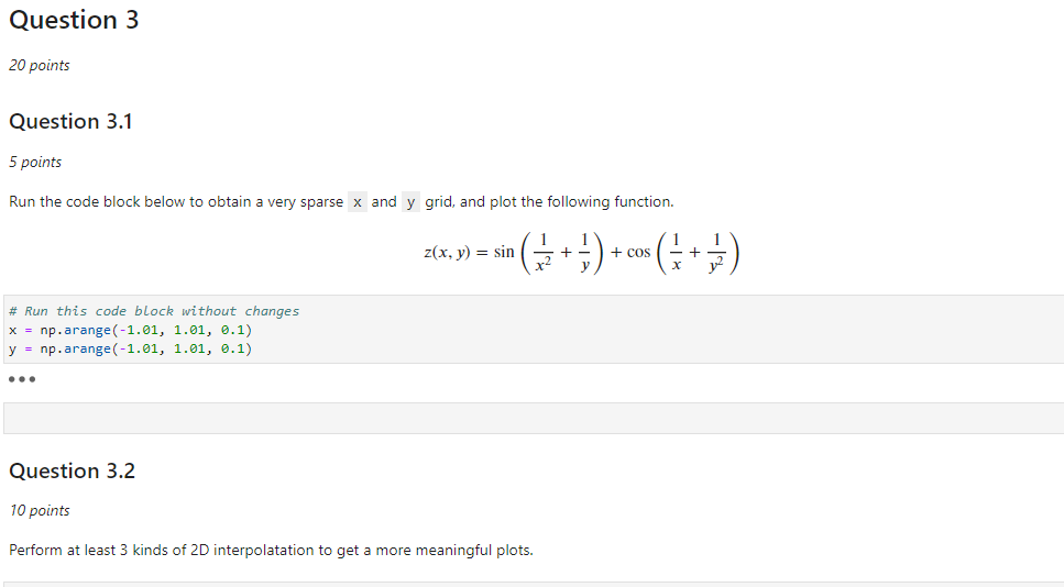 Solved Run the code block below to obtain a very sparse and | Chegg.com