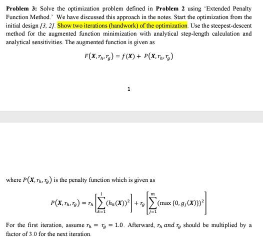 Problem 3: Solve the optimization problem defined in | Chegg.com
