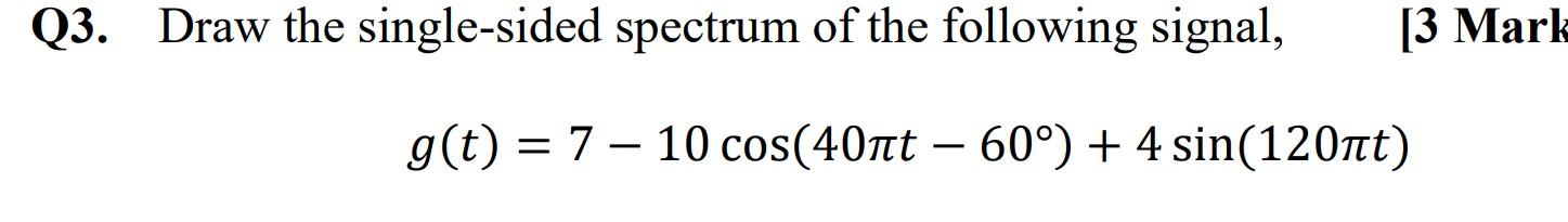 Solved Q3. Draw the single-sided spectrum of the following | Chegg.com