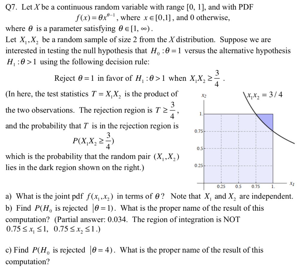 Solved Q7. Let X be a continuous random variable with range | Chegg.com