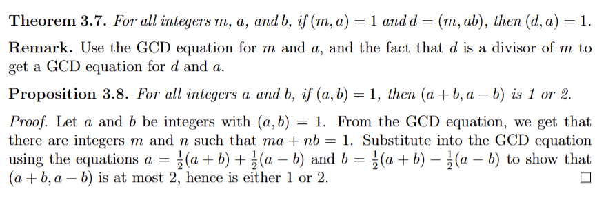 Solved Theorem 3.7. For all integers m, a, and b, if (m,a)=1 | Chegg.com