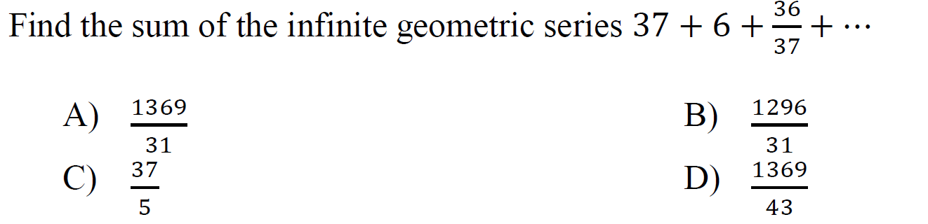 Solved Find the sum of the infinite geometric series | Chegg.com