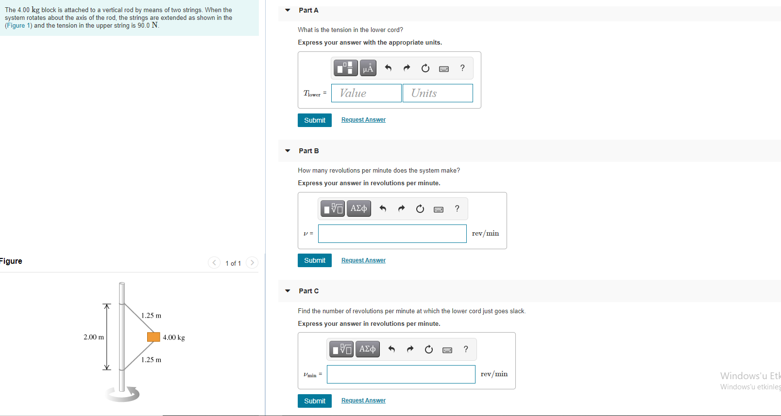Solved Part A The 4.00 kg block is attached to a vertical | Chegg.com