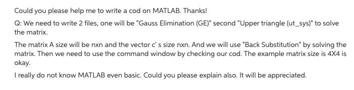 Solved Could you please help me to write a cod on MATLAB. | Chegg.com