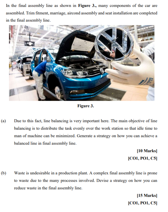 Solved In the final assembly line as shown in Figure 3., | Chegg.com