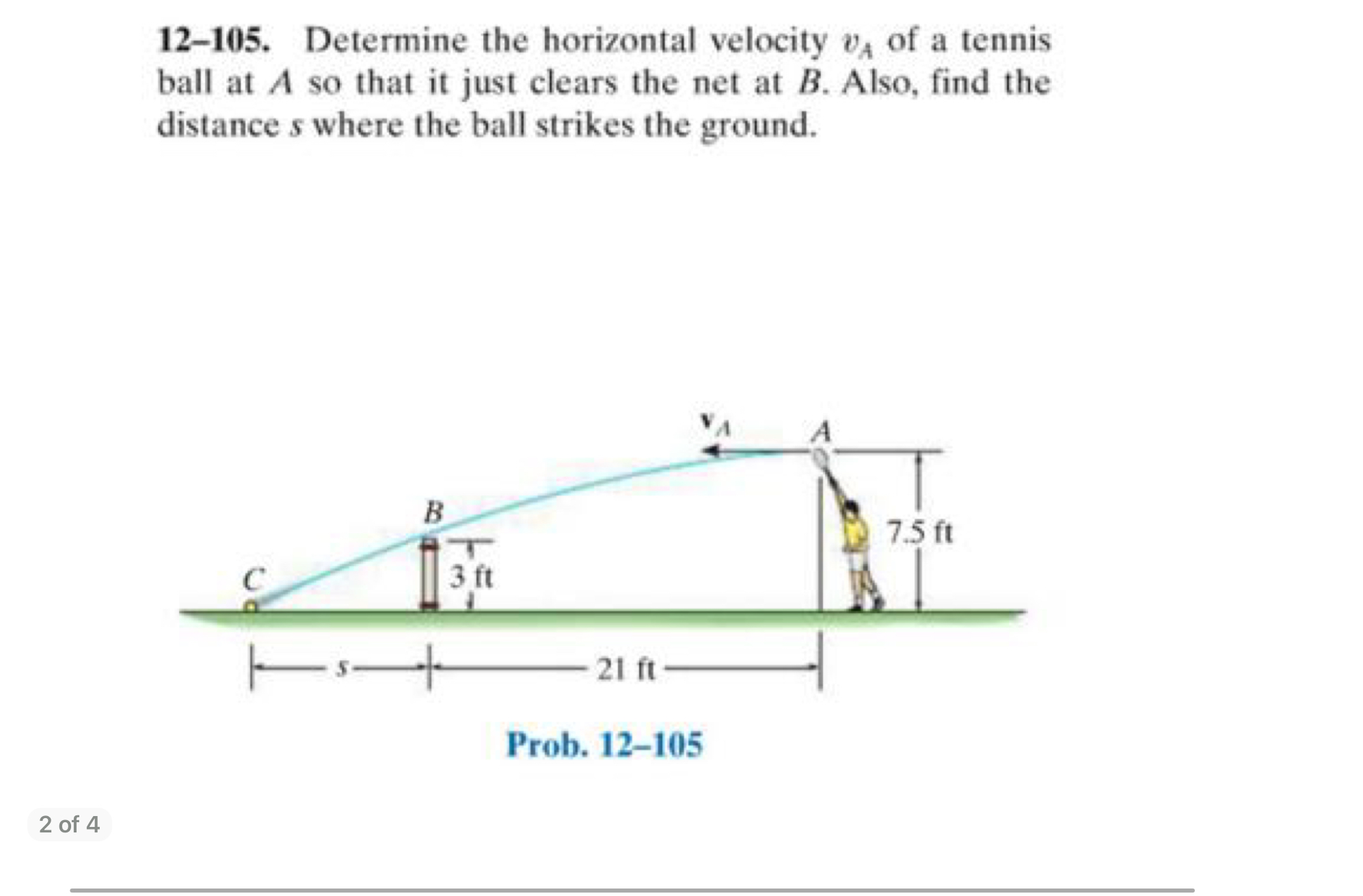 Solved 12-105. Determine the horizontal velocity vA of a | Chegg.com