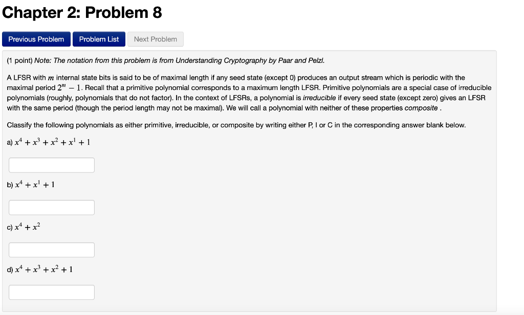 Solved (1 point) Note: The notation from this problem is | Chegg.com