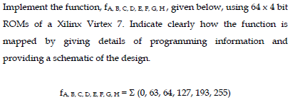 Implement the function, fA B.C.D.E.F.G.H, given | Chegg.com