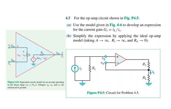 Solved 4.5 For the op-amp circuit shown in Fig. P4.5: (a) | Chegg.com