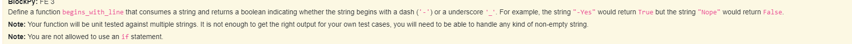Solved BlockPY! FE3 Define a function begins_with_line that | Chegg.com