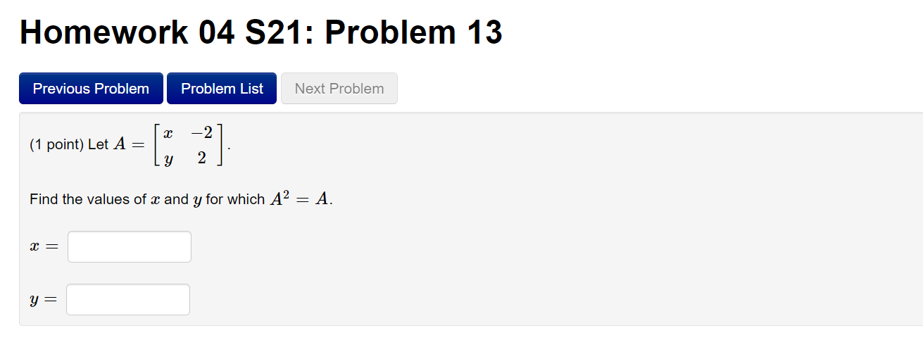 Solved Homework 04 S21: Problem 13 Previous Problem Problem | Chegg.com