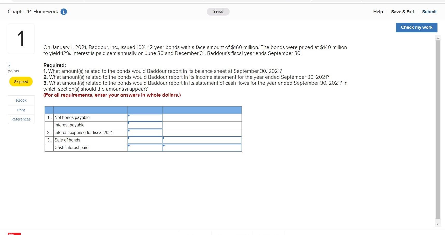 Solved Chapter 14 Homework Saved Help Save & Exit Submit | Chegg.com