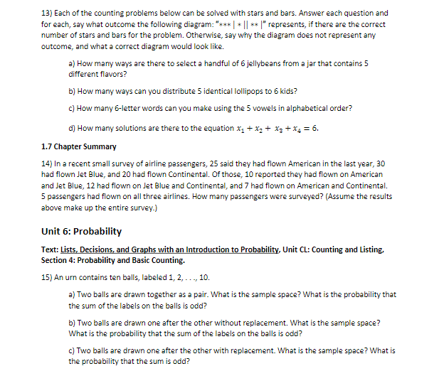 Solved 13) Each of the counting problems below can be solved | Chegg.com