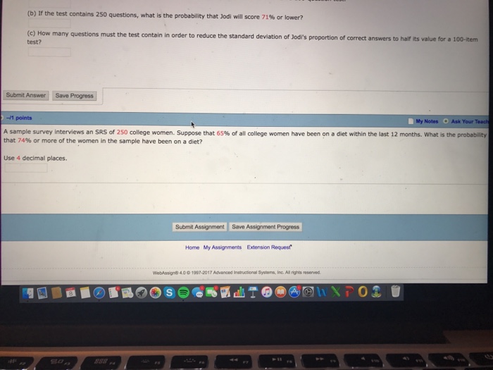 Solved If the test contains 250 questions, what is the | Chegg.com